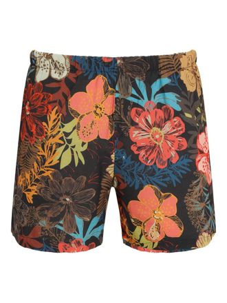 Amir Slama short de bain à fleurs - Noir
