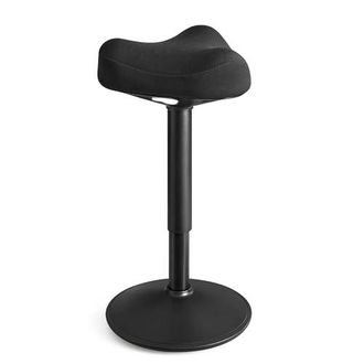 Songmics Tabouret Dynamique, Tabouret Assis-Debout, Siège Bascule à 360°, Hauteur Réglable 58-83 cm, Large Socle, avec Patin Antidérapant, Style Moderne, Noir 