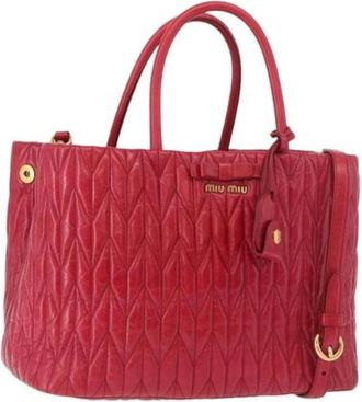 Miu Miu Sac &agrave; main Pre-owned - Femme - Pre-owned - Rouge - Taille: ONE Size