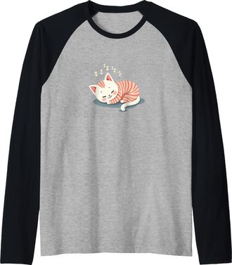 Mapanoli Design Schlafanzug, süße Katze, Gute Nacht Raglan