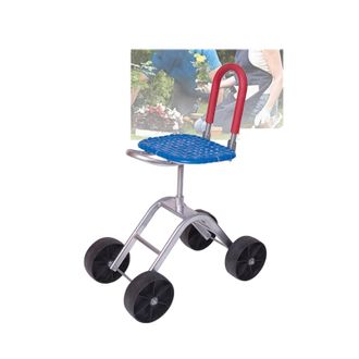 Generic Gartenhocker Mit Rollen Und Um 360 Grad Drehbarem Sitz, Faltbarer Arbeits- Gartenstuhl for Rasen Hof(Blue)