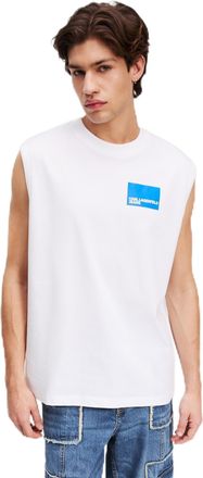 Karl Lagerfeld Karl Lagerfeld Jeans Relaxed Box Logo Tank, Men, White, Tank