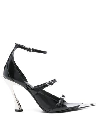 MUGLER sandales en cuir 95 mm - Noir