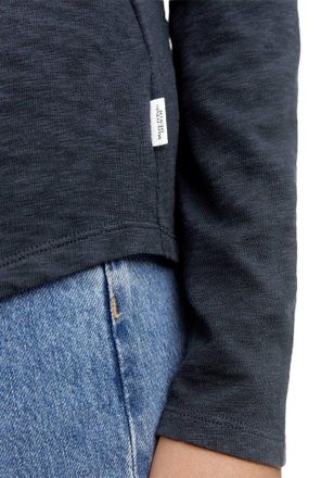 Marc O'Polo Denim Langarmshirt mit Rollkante am V-Ausschnitt