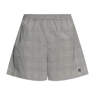 Balmain Relaxte Shorts in Prince of Wales Satin - - Shorts - Herren - Grau - S