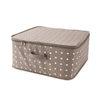 Compactor RAN4540_Brown Aufbewahrungstasche mit Reißverschluss, Rivoli-Serie, Braun/Weiß, 46 x 46 x Höhe 20,5 cm