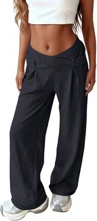 Generic Pantalon de d&eacute;tente &agrave; Jambe Large pour Femme - Pantalon de surv&ecirc;tement Ample Taille Haute - Pantalon de Yoga Confortable n9