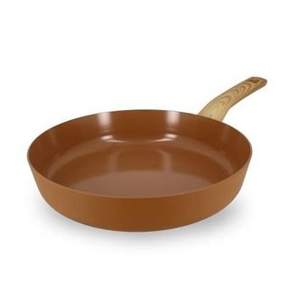 Menastyl Cuisson Poêle 28cm Colorama noisette - En Aluminium - Revêtement antiadhésif en céramique - Tous feux dont induction