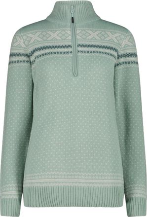 F.lli Campagnolo Knitted Damen Pullover Half Zip mit Wolle Jade Gr. 36 Warmer Wooltech Midlayer mit hohem Kragen & sportlichem Komfort f&uuml;r Alltag & Outdoor