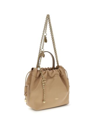Chlo&eacute; Icons Lambskin Leather Shoulder Bag - Beige
