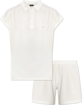 Emporio Armani Femme, V&ecirc;tements de nuit et de d&eacute;tente, Beige, Taille: 38 FR Ensemble de pyjama deux pi&egrave;ces
