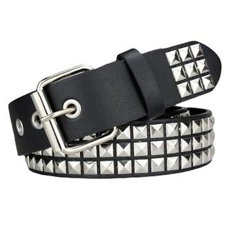 Generic Ceinture punk r&eacute;glable pour femme - Cuir PU noir, ceinture portable rock, l&eacute;g&egrave;re et durable | Design tendance pour accessoire &agrave; porter au quotidien, f