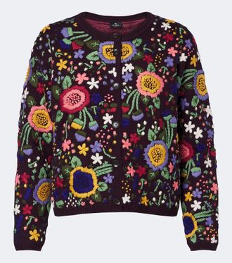 Etro Cardigan en laine &agrave; broderies