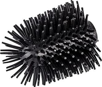WENKO Brosse de Rechange en Silicone Ø 7,5 cm - Porte-Brosse WC, Silicone, 7.5 x 9.3 x 7.5 cm, Noir