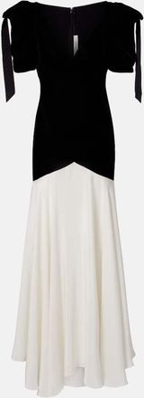 Rodarte Robe longue en cr&ecirc;pe de soie et velours