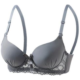Generic Soutien-gorge en patchwork en dentelle, soutien-gorge traditionnel &agrave; armatures avec bonnets fins, bralette sexy r&eacute;glable pour le sommeil, gris, 38