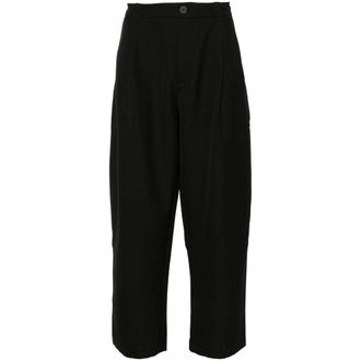 STUDIO NICHOLSON Schwarze Geflochtene High-Waisted Tapered Hose - - Trousers - Herren - Schwarzk - M