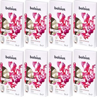 Bolsius Bolsius Aromatic Wax Melts 8 x 6er Pack (48 St&uuml;ck) Duft Schmelzbl&uuml;ten Wachs (Pure Romance: Rose & Amber (05))
