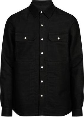 Rick Owens Chemise droite en coton m&eacute;lang&eacute;
