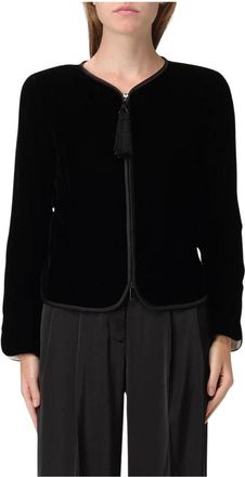 Emporio Armani Femme, Vestes, Noir, Taille: 40 FR Veste en Velours