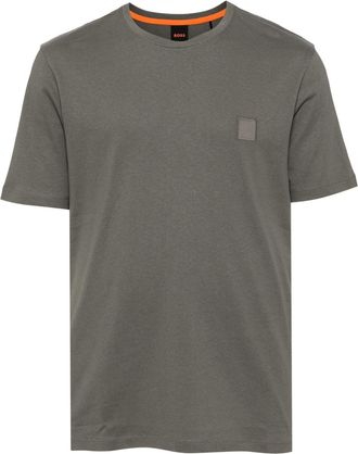 BOSS T-Shirt mit Logo-Patch - Grau