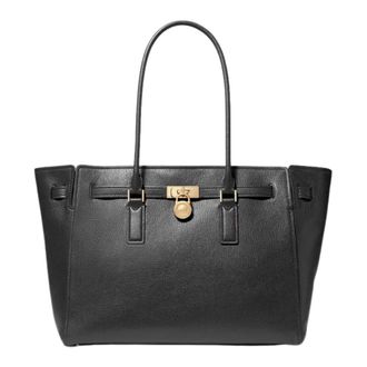 Michael Kors Hamilton Moderne Grand Sac Cabas en Cuir - Femme - Sacs - Noir - Taille: ONE Size