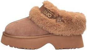 Liu Jo Mocassins avec plateforme, daim marron, doublure en cuir synthétique, semelle antidérapante, beige, 38 EU