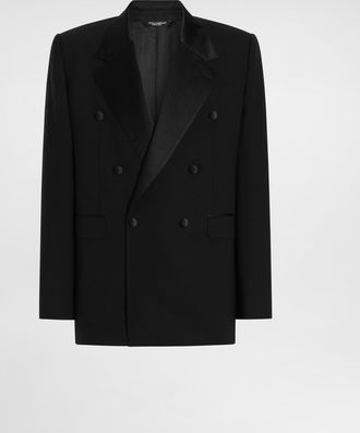 Dolce & Gabbana Smokingjacke Palermo Aus Schurwolle Mit Zweireihiger Knopfleiste - Mann Anz&uuml;ge Und Blazer Schwarz 58