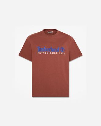Timberland Kurzarm-T-Shirt mit Established 1973-Stickerei f&uuml;r Herren in Braun, Herren, Braun, Gr&ouml;&szlig;e