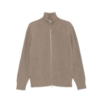 Maison Margiela Gerippter Cardigan mit hohem Kragen und Rei&szlig;verschluss - - Knitwear - Herren - Grau - M