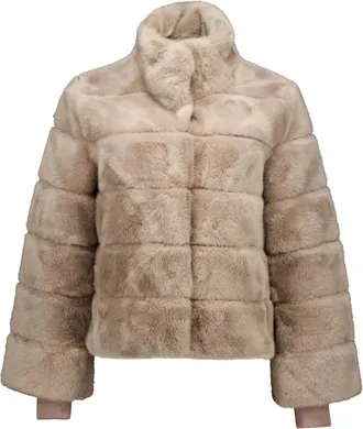 Bomboogie Kurz geschnittene Umhang-Pelzjacke - - Jackets - Damen - Beige - XL