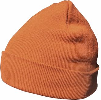 DonDon M&uuml;tze Herren M&uuml;tze Damen Winterm&uuml;tze Beanie klassisches Design orangebraun