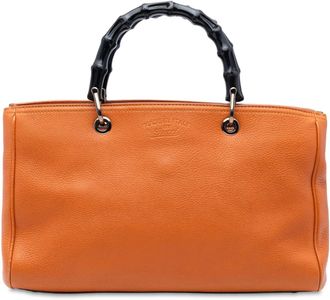Gucci Hobo Bags - Medium Calfskin Bamboo Shopper Satchel - Gr. unisize - in Orange - für Damen