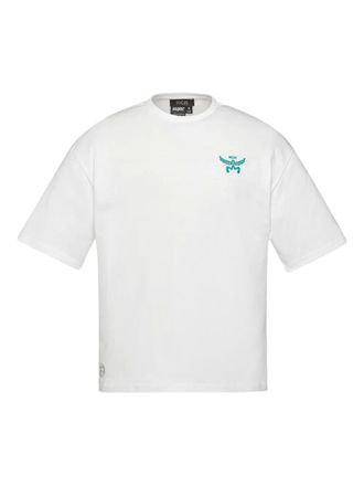 MCM x SNIPES t-shirt &agrave; logo strass&eacute; - Blanc