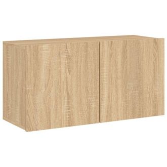 vidaXL Vidaxl - Meuble TV mural ch&ecirc;ne sonoma 80x30x41 cm - Bois ding&eacute;nierie - R&eacute;sistant &agrave; lhumidit&eacute; - Grand espace de rangement - vidaXL45507