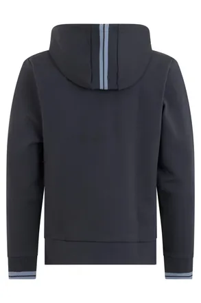 HUGO BOSS Mens Zip-Up Cotton Hoodie Dark Grey Top