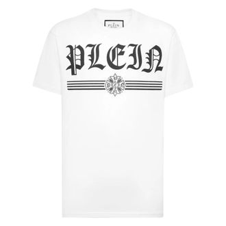 Philipp Plein Rundhals-T-Shirt Gothic - - Tops - Herren - Wei&szlig; - 4XL