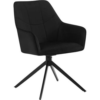 Woltu Woltu - Lot de 6 Chaises de Salle &agrave; Manger Pivoter &agrave; 360&deg; en Velours + m&eacute;tal, 45 x 41 x 86cm, Chaise de Cuisine avec Dossier, Gris Fonc&eacute;