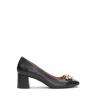 Kazar Schwarze breite Absatzpumps verziert mit Kettenverbindungen - - Shoes - Damen - Schwarzk - 35 EU