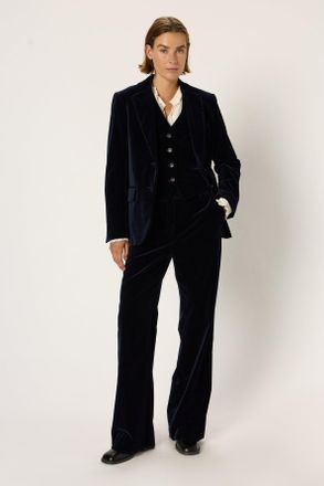 Gerard Darel Pantalon large en velours ras - CLOTILDE - Marine