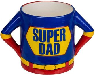 Out of the Blue Steingut-Becher, Super Dad, ca. 18 x 11 cm