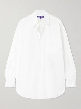 Ralph Lauren Collection Chemise En Popeline De Coton À Broderie Damien - Blanc