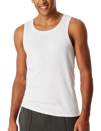 Schiesser Herren Tank Top Doppelripp Organic Cotton 150 Years Baselayer-Shirt, Weiss_183219, 52
