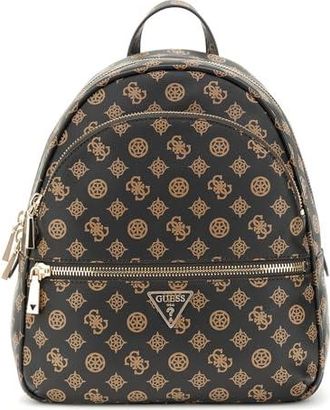 Guess sac &agrave; dos de loisirs Manhattan II Large Backpack Mocha Logo marron fonc&eacute;