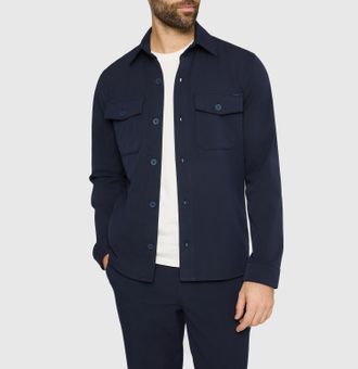 MAC Broeken Outdoorhemd MAC Overshirt, Herren, Gr. M (38), N-Gr, midnight blau, Web, Obermaterial: 62% Polyester, 33% Viskose, 5% Elasthan, unifarben, bequem h&uuml;ft