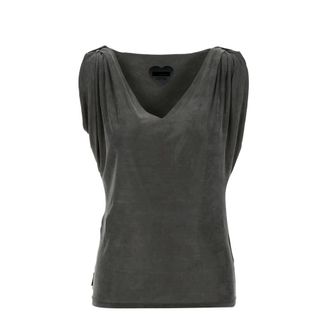 Roberto Ricci Design &Auml;rmelloses V-Ausschnitt-Top aus technischem Gewebe - - Tops - Damen - Gr&uuml;n - S
