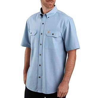 Carhartt Work in Progress Original Fit Short Sleeve Shirt Chemise Utilitaire de Travail, Blue Chambray, XXL Grande Longueur Hommes