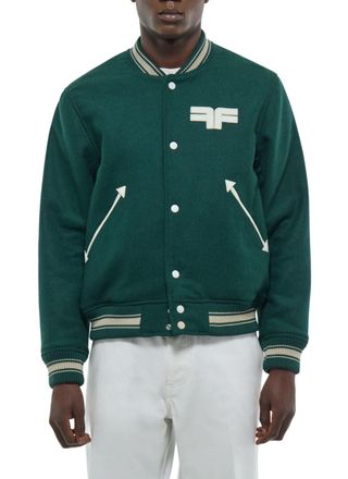 Fursac Blouson varsity en drap de laine - Taille XL - Homme