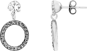 Cleor Boucles doreilles en argent 925/1000 et cristal