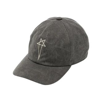 Rick Owens Casquette &agrave; Visi&egrave;re Courbe - Homme - Accessoires - Gris - Taille: L